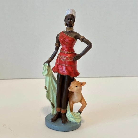 Sitco Importing | Art | Sitco Importing African Woman With Deer Figure ...